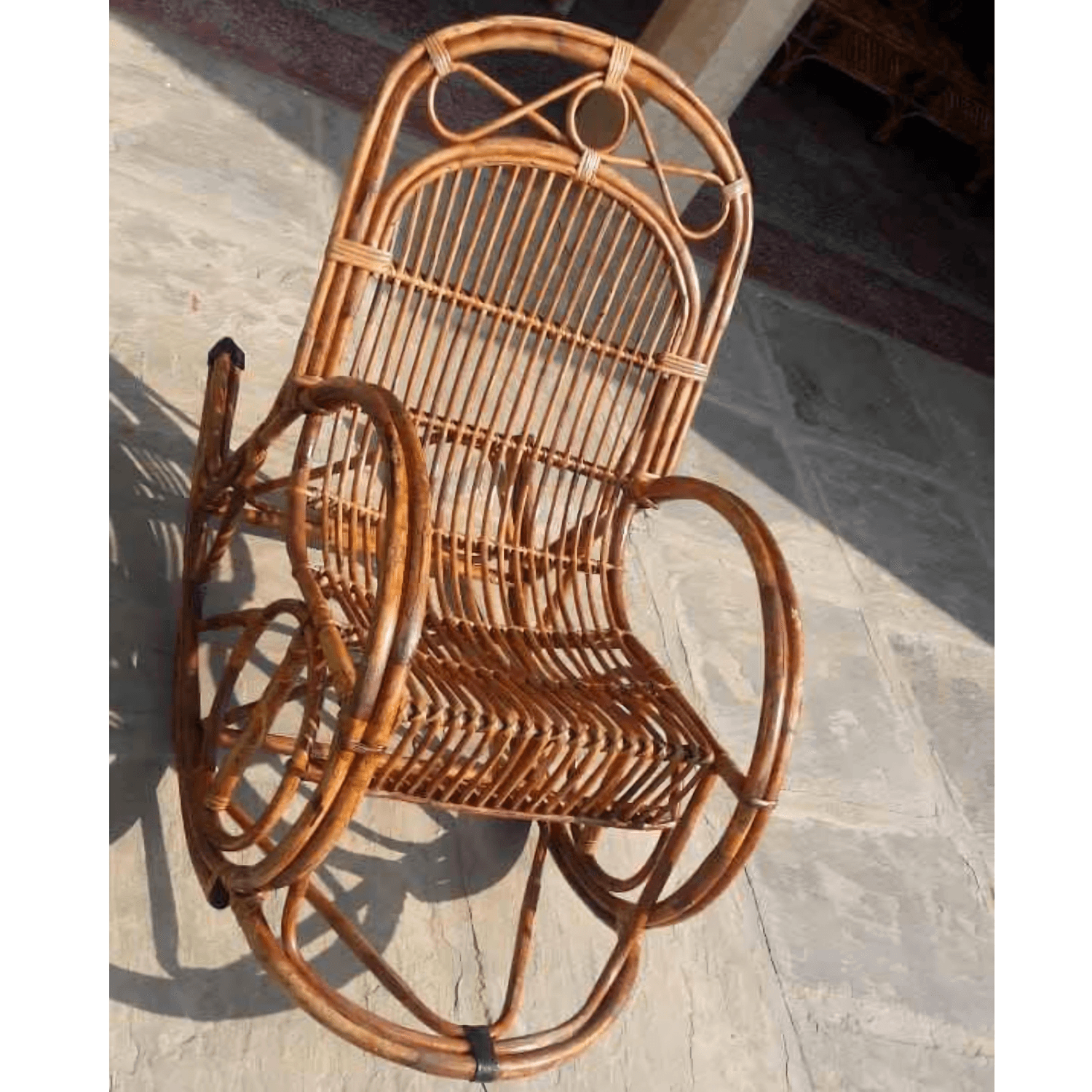 Bamboo Cane Rocking Chair, Home Recliner for All Ages, Kids and Adults ...