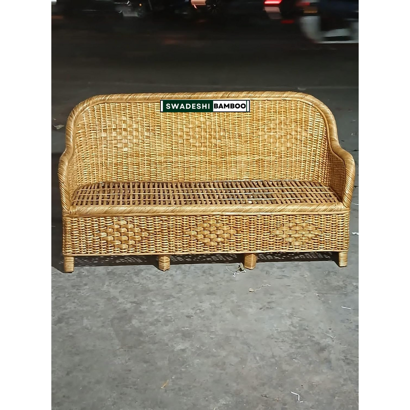 Bamboo Cane Three Seater Sofa, Sofa Couch for Home, Living Room, Garde ...