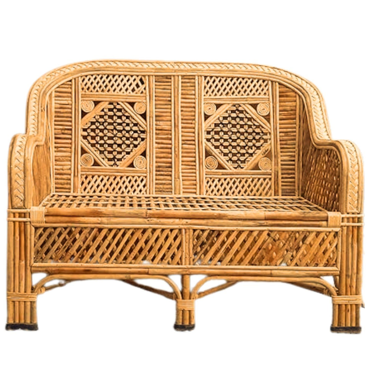 Bamboo Cane Sofa 2 Seater Sofa for Home office Balcony garden